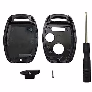 Horande Replacement Key Fob Cover Case fits for 2006 2007 2008 2009 2010 2011 Honda Accord Civic CRV Pilot Ridgeline Odyssey Keyless Entry Remote Key Fob Shell 2+1 Button (Black)