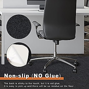 Hard Floor Chair Mat, 55" x 35" Large Office Chair Mat for Hardwood Floor and Tile Floor, Computer Gaming Rolling Chair Mat Rectangular Floor Protector and Low-Pile Desk Rug, Black