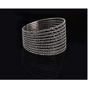 Sparkling Womens Crystal 10 Strand Rhinestone Bracelet