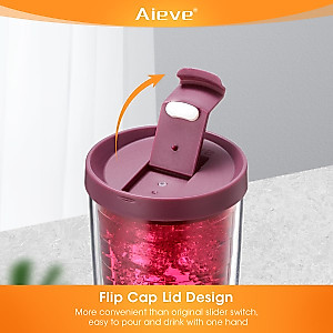 Aieve Tumbler Lid Compatible with Tervis,4Pcs Replacement Covers for 16oz Tumbler,Leak-proof Cup Lid (Blue,Green,Purple and Red)