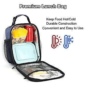 Femuar Lunch Box for Men Women Adults Small Lunch Bag for Office Work Picnic - Reusable Portable Lunchbox, Blue