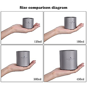 Boundless Voyage (120ML+180ML+300ML+450ML 4 in 1 Titanium Cup Double Walled Mug Lightweight Anti-scalding Drinkwear for Water Tea Wine Beer Fruit Juice Ti3032D