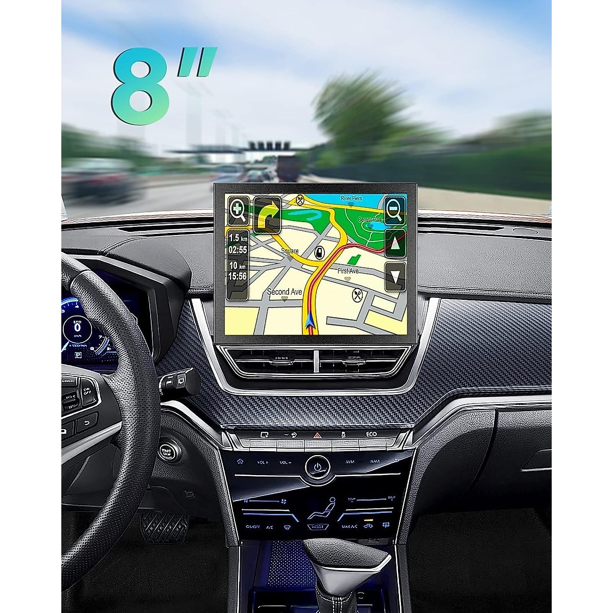 Eyoyo 8 inch Small Mini Monitor 1024x768 Resolution Car Rear View TFT LCD Screen Display with HDMI/VGA/AV Video Input for PC DVD DVR CCD 140 Degree Wi