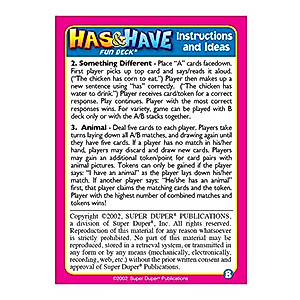 Super Duper Publications | Has & Have Fun Deck | Language and Verb Form Development Flash Cards | Educational Learning Materials for Children