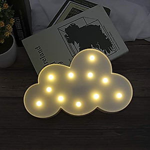 RECUTMS LED Light Night Lights Battery Operated Decorative Signs Cloud LED Lamp Wall Decoration for Living Room,Bedroom,Home,Party,Christmas Kids Toys(Cloud)