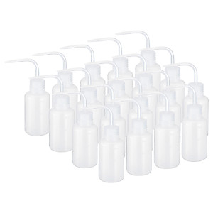 PATIKIL 150ml Wash Bottle, 24pcs Plastic Squeeze Bottle Narrow Mouth Bottle Watering Tools Foam Bottle for Green Soap Cleaning Washing Irrigation, Clear