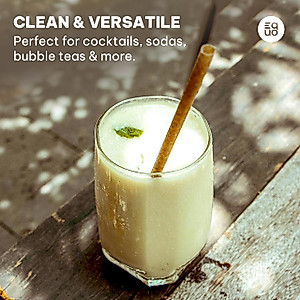 EQUO Coffee Drinking Straws, Disposable, Biodegradable, Compostable, and Plastic-Free, Pack of 50, Standard