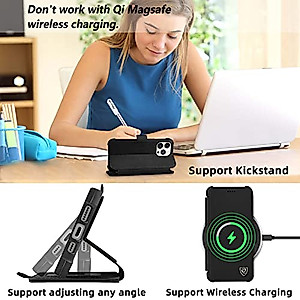 PYTWOPY Wallet Case for iPhone 14 Pro Max 5G [Credit Card Holder],[RFID Blocking],Shockproof Leather Flip Phone Case with Screen Protector Magnetic Clasp Kickstand Protective Cover,Black