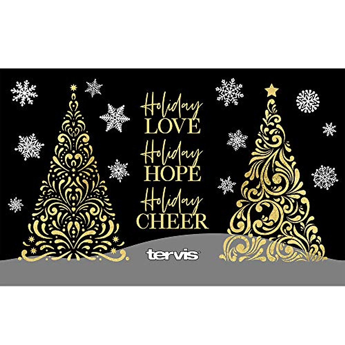 Tervis Triple Walled Golden Holiday Christmas Insulated Tumbler Cup Keeps Drinks Cold & Hot, 20oz, Stainless Steel