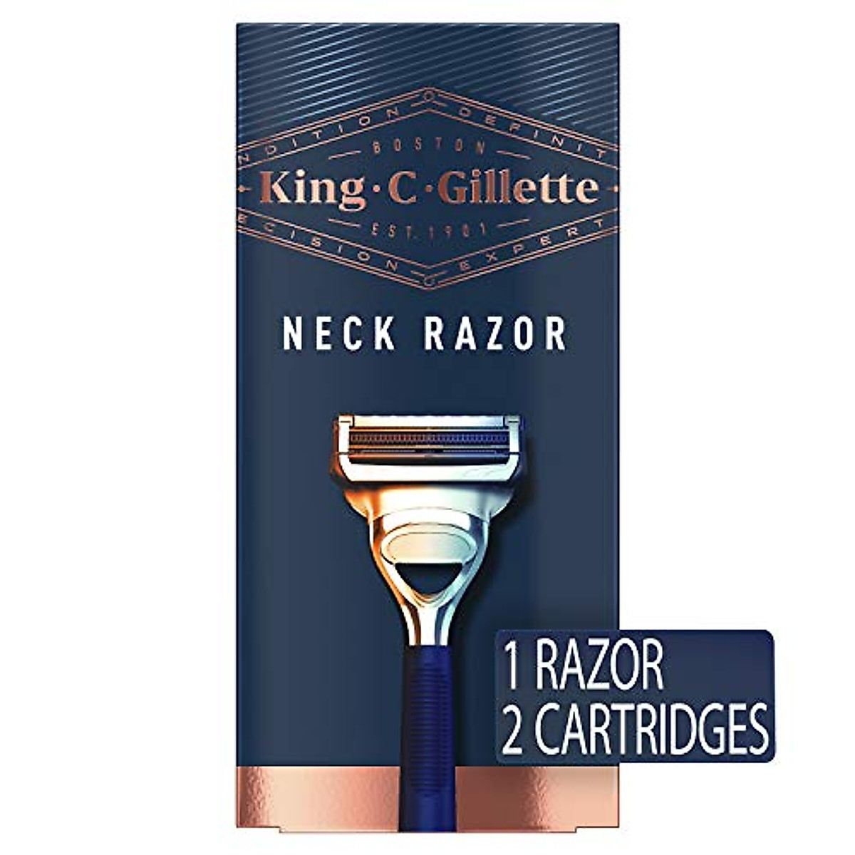 King C. Gillette Neck Razor, Handle plus 2 Blade Refills