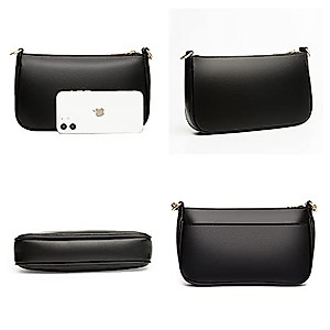 Herald Quilted Small Crossbody Bag for Women, Trendy Design Shoulder Side Handbag Clutch with Coin Purse & Chain Strap (Black)