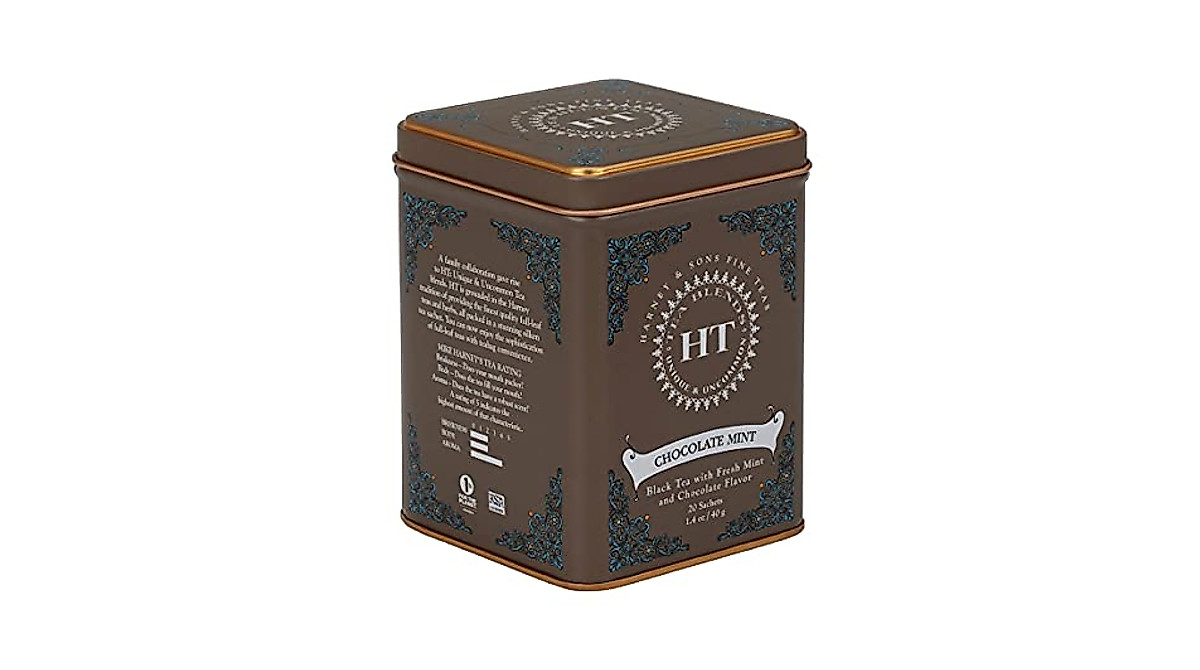 Harney and Sons Chocolate Mint, Flavored Black Tea - 20 Sachets per Tin ...