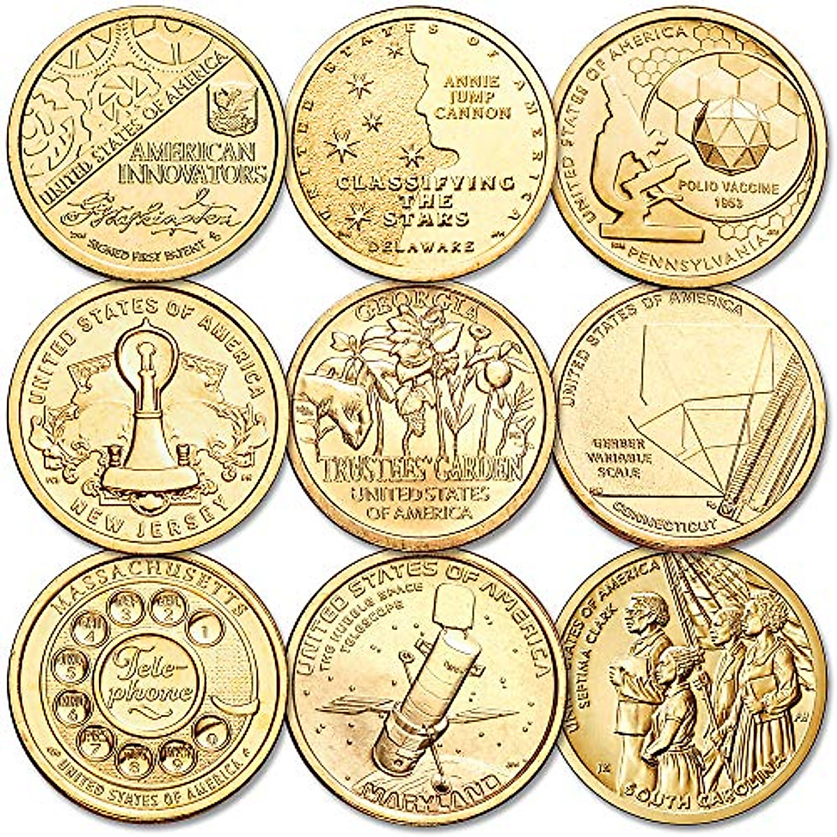 2018-2020 United States Innovation Dollars 9-Coin Set with Folder