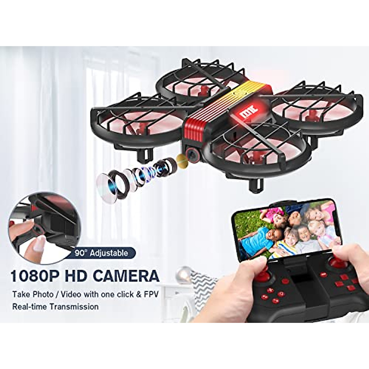 Mini Drone with Camera for Kids Adults,Cool Toys Gifts for Boys Girls Teenagers,FPV Skyquad Drone Small Hobby RC Quadcopter with Headless Mode,360° Flip and Propeller Full Protect for Beginners