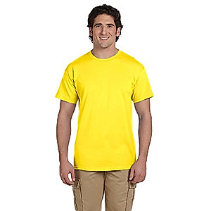 Fruit of the Loom 5 oz, 100% Heavy Cotton HD T-Shirt, Large, Yellow