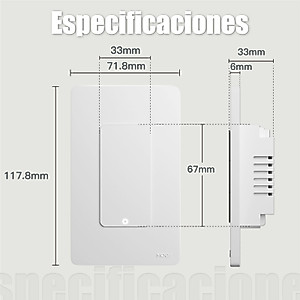 MOES Smart Double Light Switches, 2.4GHz Wi-Fi 2 Gang Single Pole Switch, Netural Wire Required, Inteligente Switch Combo Work with Alexa Google Assistant, Remote Controlgle Assistant, Remote Control