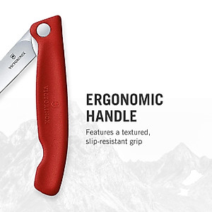 Victorinox Swiss Classic Foldable Paring Knife, Straight Edge Red 4.3 in