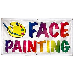 4 Less Co 2x4 Ft FACE PAINTING Banner Fabric Polyester Sign wb