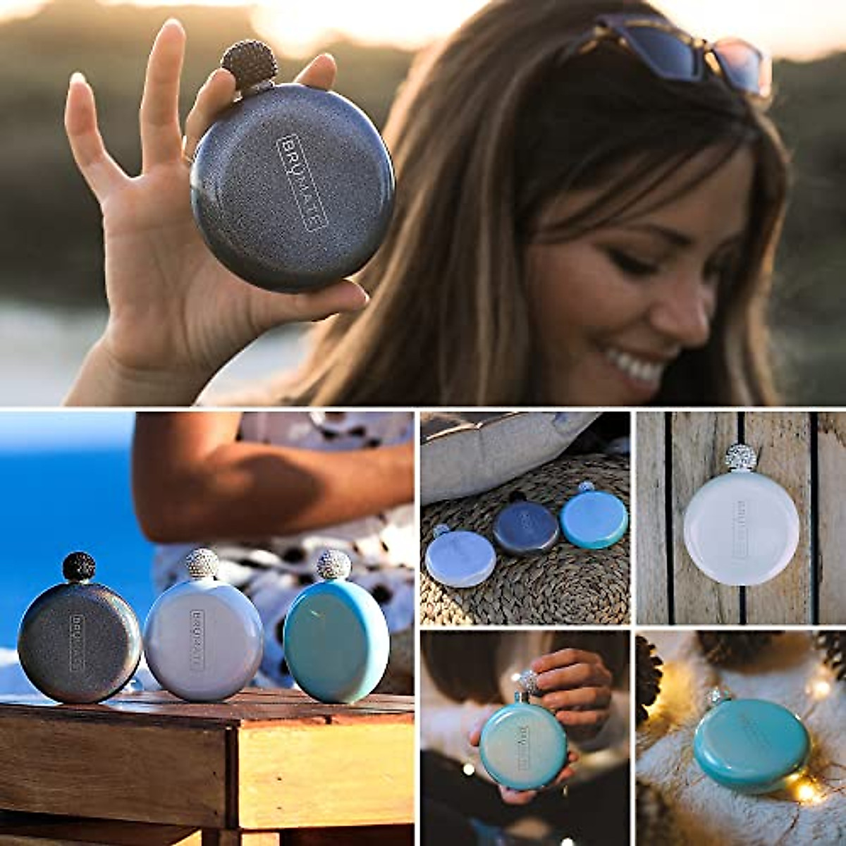 BruMate Glitter Women's Flask - 5oz Stainless Steel Flask for Liquor & Spirits - Pocket & Purse - Cute, Girly - Ideal Gift for Women (Glitter Mermaid)