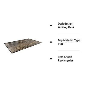 Restore by Pipe DÉCOR Solid Wood Desk or Dining Table Top, Reclaimed Ponderosa Pine in Boulder Black, 60 in. x 36 in. x 1.25 in