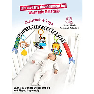 Pau1Hami1ton Baby Stroller Arch Toys, Car Seat Toys,Bouncer Toy Bar/Mobile for Bassinet,Adjustable Baby Hanging Toys Fit for Crib Bed,Stroller,Car Seat, Feeding Chair.S-19(Zebra)