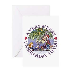 CafePress A VERY MERRY UNBIRTHDAY Folded Greeting Card Matte
