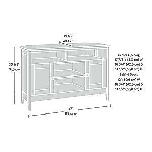 Sauder August Hill Corner TV Stand, Soft White Finish