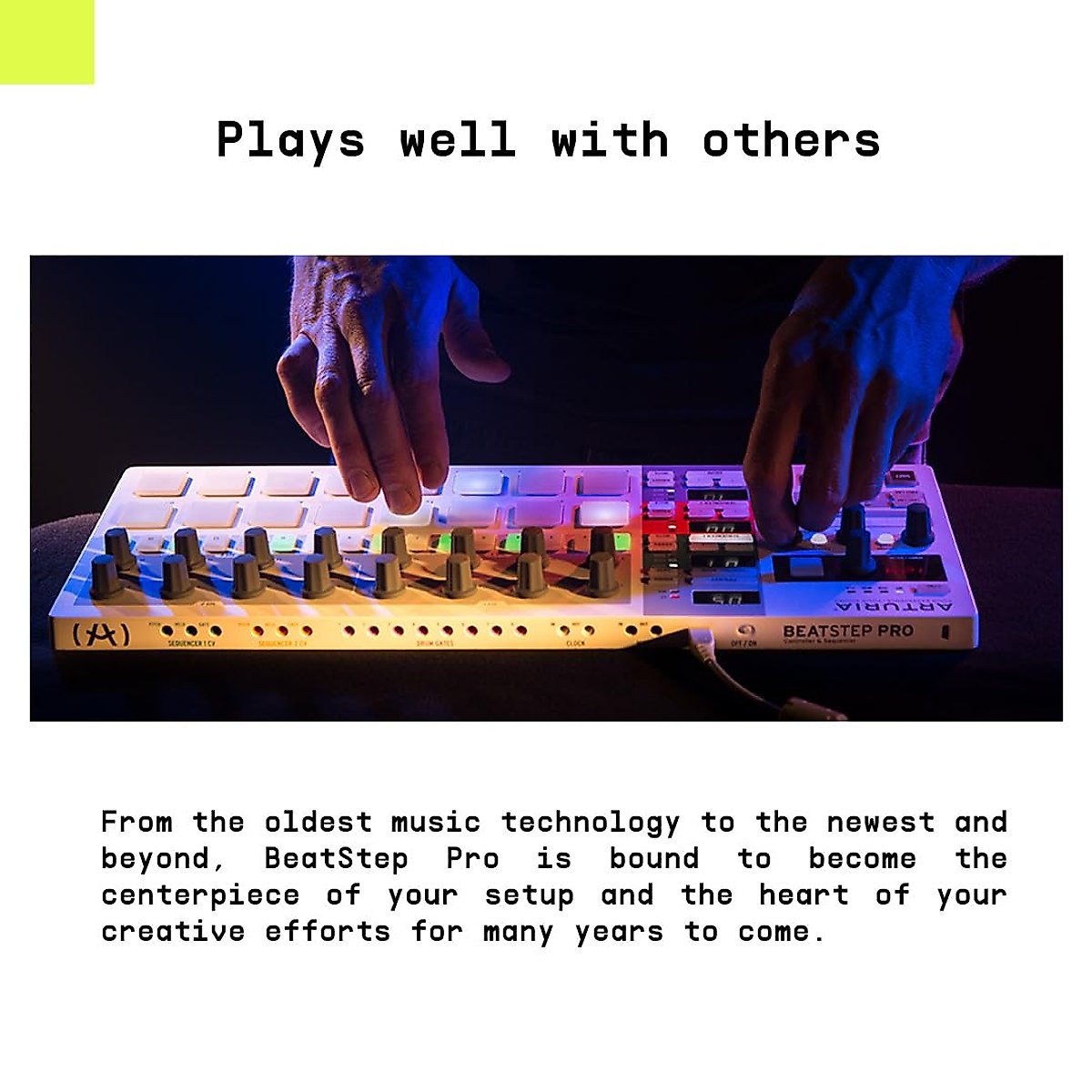 Arturia BeatStep Pro Controller and Sequencer — Aftertouch, Velocity Sensitive, With 2 Independent Melodic Sequencers, Drum Sequencer, 16 Drum Pads, MIDI/CV/Gate I/O and Music Production Software