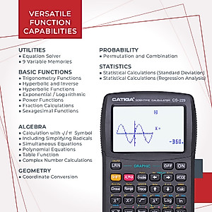 Scientific Calculator with Graphic Functions - Multiple Modes with Intuitive Interface - Perfect for Beginner and Advanced Courses, High School or College