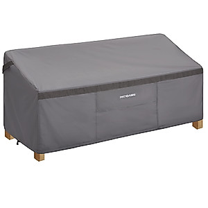 PATIOASIS Outdoor Lounge Loveseat Couch Cover 38'' Deep Waterproof 62inches Long Patio Loveseat Covers Gray for Outdoor Furniture Rainproof Snowproof UV-Resistant