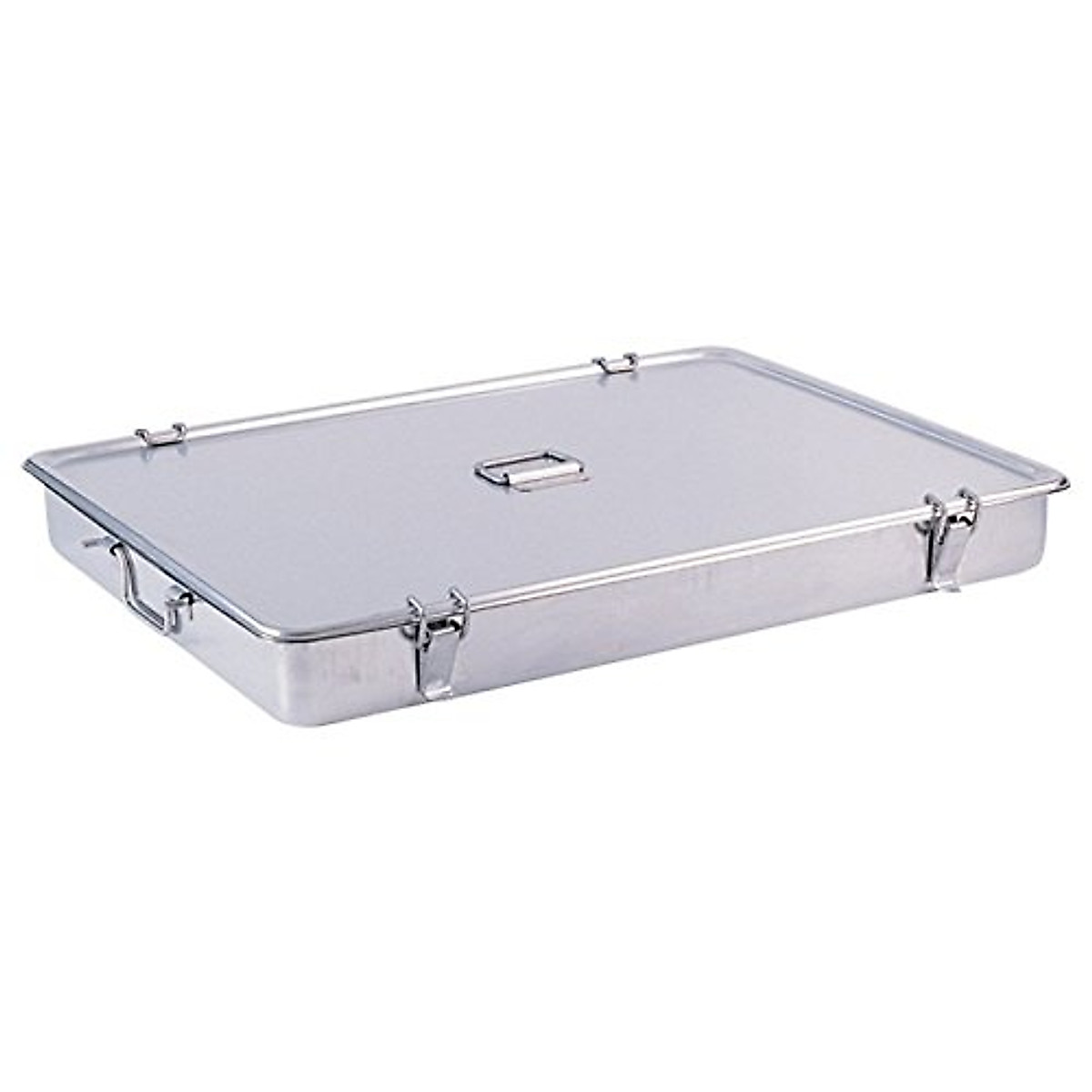 PROFESSIONAL W:19.69'' L: 27.56'' H: 3.15'' Commercial Stainless Steel Rectangular Large Hi-Side LOCK CLIPS Lasagna Baking Bakeware Roasting Cooking Sheet Tray Roaster Pan for Oven with lid and Handle