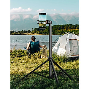 71'' Phone Tripod & Selfie Stick, Tripod for iPhone with Detachable Remote, Portable Phone Tripod Stand for Video Recording, Travel Tripod for Cell Phone, Compatible with Smartphones, DSLR