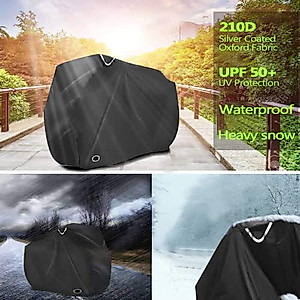 Bike Cover For 2 Or 3 Bikes Outdoor Waterproof- 210d Outdoor Waterproof & Anti-Uv Bicycle Covers With Reflective Strips Anti Dust Rain Snow Uv For Mountain, Road Bikes