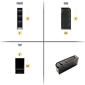 STYLIO Office Desk Organizer. Pen & Pencil Holder. Markers, Stationery Caddies Essential for Office/ Teacher Supplies. Translucent Black & White Caddy Organizer Racks (Set Of 4). Perfect for Desktops