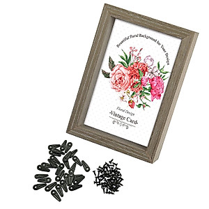 MEETOOT 30 Sets Photo Frame Back Plate Buckle Black Back Plate Hook Turn Button with Screws for Pictures Hanging, Gift Box, Decoration Box