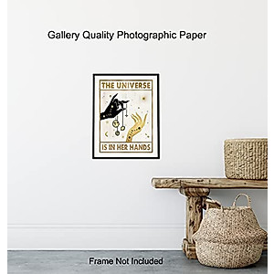 Boho-chic Witchy Wall Art & Decor - Celestial Boho Wall Decor - Pagan Wall Decor - Hippie Room Decor - Wicca Witch Witchcraft Poster print - Wiccan Altar Supplies - Black magic Home Decor UNFRAMED