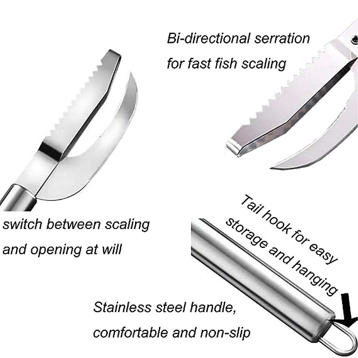 UnisonPet Fish Scaler Tool Fish Scale Knife Cut/Scrape/Dig 3-in-1 Multifunction Fish Scale Knife Fish Scale Remover Household Kitchen Fish Scale Tool