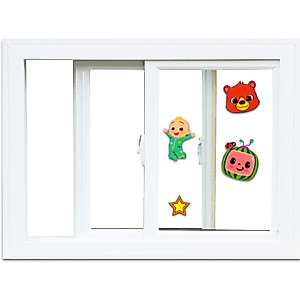 Cocomelon Window Clings Party Favors Set - Cocomelon Arts and Crafts Bundle with Puffy Paint Plus Stickers, More (Cocomelon Party Supplies Set)