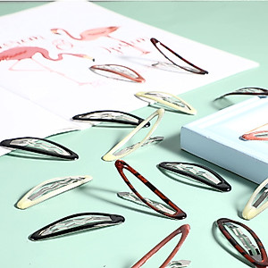 16 Pieces 2.8 Inch Big Oval Water Drop Shape Women Hair Clips Metal Stoving Varnish No Slip Hair Barrettes for Girls Women Accessories(Adorable Color)