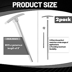 TonGass (2 Pack) RV Waste Valve Extension Tube 9" -Reliable Solution for Easy Waste Management | TX9HPB RV Waste Valve Handle Replacement | Compatible with RV Sewer Hose Kit | Rod Tube Included