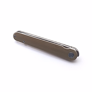 Warspear Terima Front Flipper Folding Knife 3.5" Stonewshed D2 Blade Tan G10 Handle Outdoor Camping Pocket Knife With Deep Carry Clip WP901TN