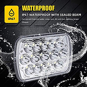 7x6 5x7 LED Lights 2PCS, H6054 LED Lights Rectangle 6054 H5054 Light Hi/Low Sealed Beam for Chevy Blazer Express Van, for Je-ep YJ XJ Cherokee Truck Van