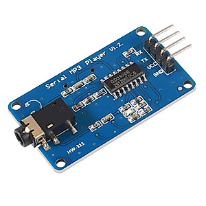 DORHEA 2Pcs YX5300 UART Control Serial MP3 Music Player Module Voice Serial Port UART Control Module with TF Card Slot for AVR/ARM/PIC