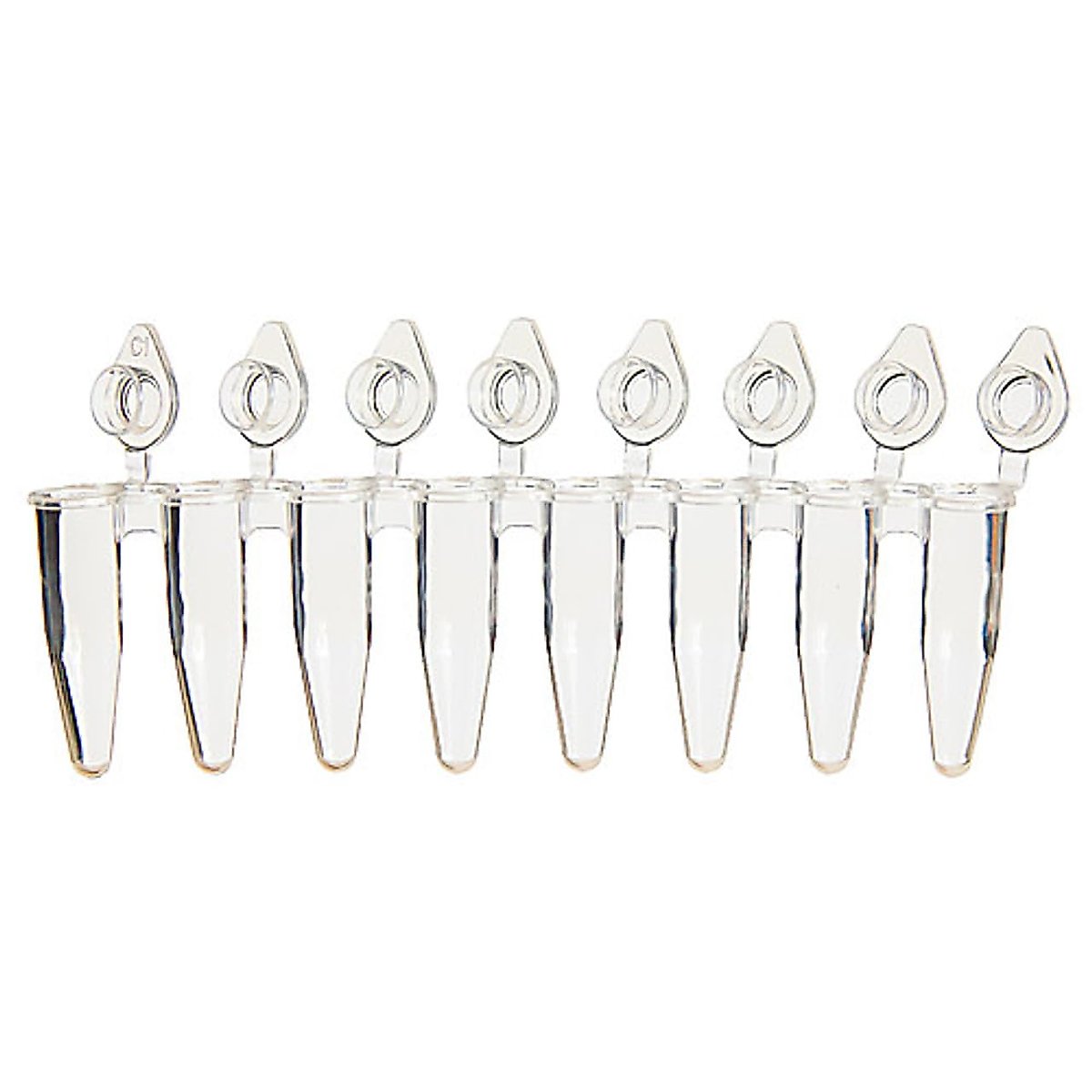 labForce Amplifyt 0.2mL Rigid PCR 8-Strip Tubes with Individually Attached Caps, Clear, Pack of 120
