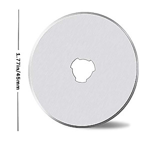 10Pcs 45mm Rotary Cutter Blades for Rotary Cutter, Rotary Cutter Replacement Blades Includes Plastic Blade Storage Case, Rotary Cutter Replacement for Quilting Fabric, Paper, Leather