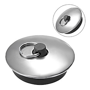 PRIMUZ 1pcs Rubber Sink Plug Drain Stopper Fit 40mm with Ring Compatible with Bathtub Kitchen Sink Strainer Stopper Laundry Sink Plug Drainage