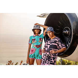 Vibe Festival Gear Bucket Hat Unisex for Men Women Fashion Fishing Hat Cute Fisherman Cap (BW Tribal-L-XL)