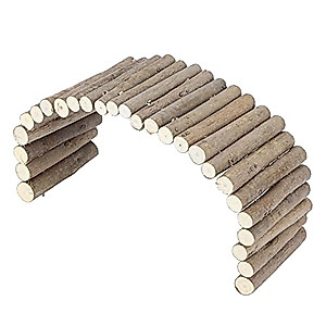 Hamster Bridge Toy, Bendable Wooden Hideout Rodents Wooden Door Fence for Small Animal Mouse Squirrel Chipmunk (60CM) Habitat Décor