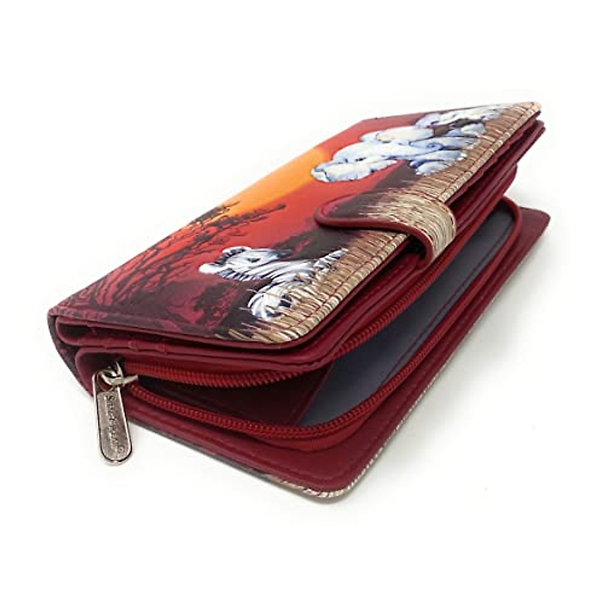 Shag Wear Babies of Africa Large Wallet for Women Red 7"