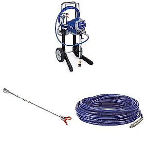 Graco Magnum 262805 X7 Cart Airless Paint Sprayer, Gray & 243041 Magnum 15-Inch Tip Extension, Gray & 247340 1/4-Inch Airless Hose, 50-Foot, Feet